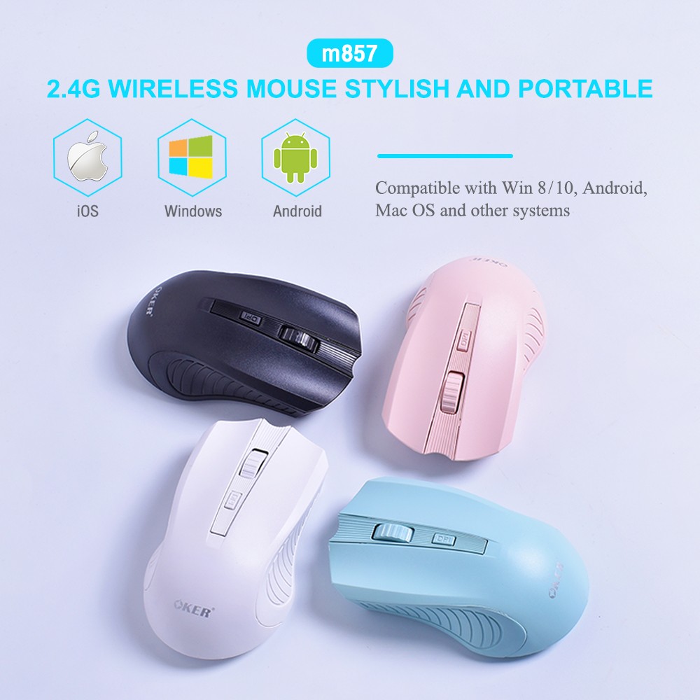 แท้100 OKER M857 2.4G WIRELESS MOUSE STYLISH AND PORTABLE 3200 DPI เมาส์ไร้สาย CC 857 - cc ...
