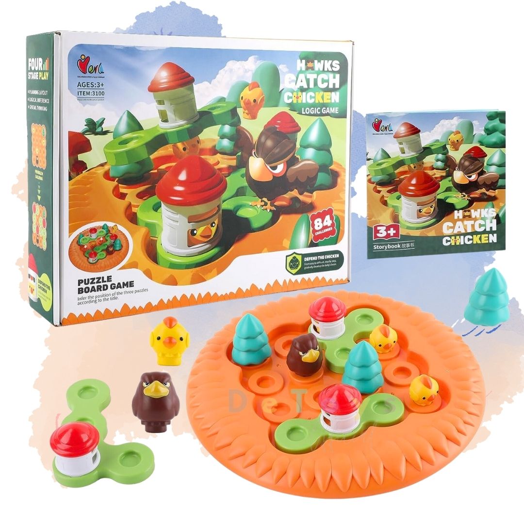 เกม Hawks catch chicken นกเหยี่ยวจับไก่ เกมกระดานอัจฉริยะ ปริศนาพัฒนา ...
