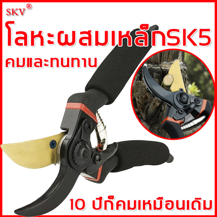 ทำจากเหล็ก SK5????QXกรรไกรตัดกิ่ง คมกรรไกรสำหรับตัดแต่งกิ่งไม้ (กรรไกรทำสวน เครื่องมือจัดทำสวน ...