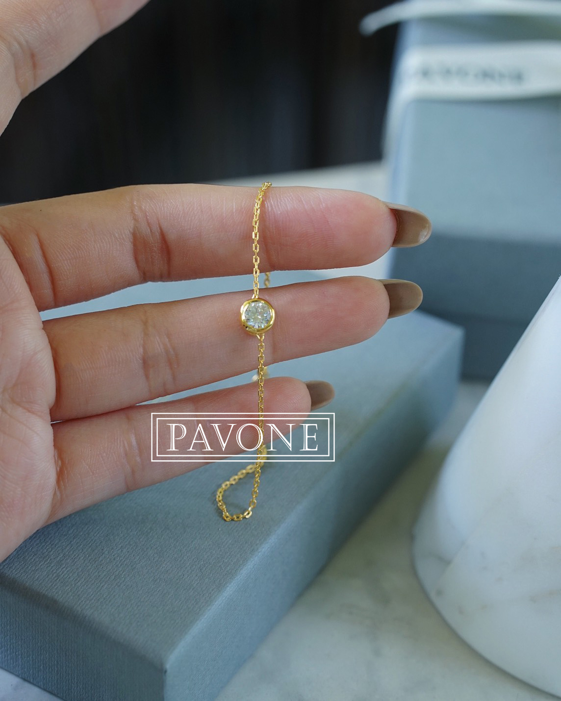 Pavone Jewelry สร้อยข้อมือเงินแท้ ฝังเพชร CZ????เลือกชุบทอง18k / ชุบ ...