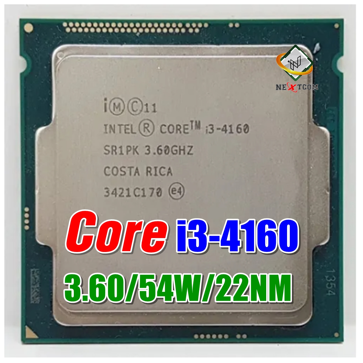 ซีพียู CPU Core I3 4160 / 3.6Ghz / 2คอ 4เธรด / 54W / Socket LGA 1150 ...