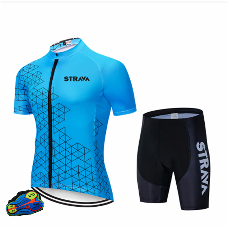 men Summer Bike Clothes MTB STRAVA Pro Team Cycling Jersey Set Ropa ...