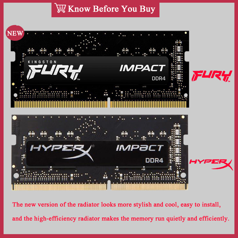 RAM Fury Impact 4G 8G 16GB DDR4 2400 2666 3200MHz หน่วยความจำแล็ปท็อปใหม่อัพเกรด 16G 3200MHz ...