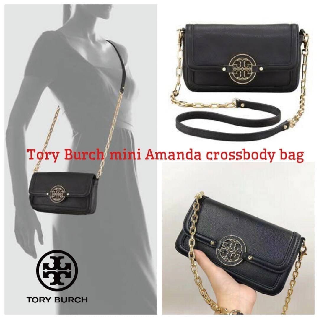 กระเป๋า Tory Burch mini Amanda Leather crossbody bag กระเป๋าสะพายข้าง ...