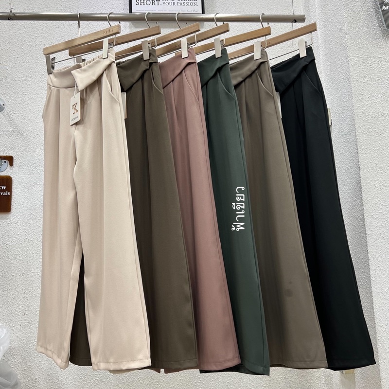 กางเกงขายาวเอวสูงพับขอบกางเกง / K 995 | Lazada.co.th