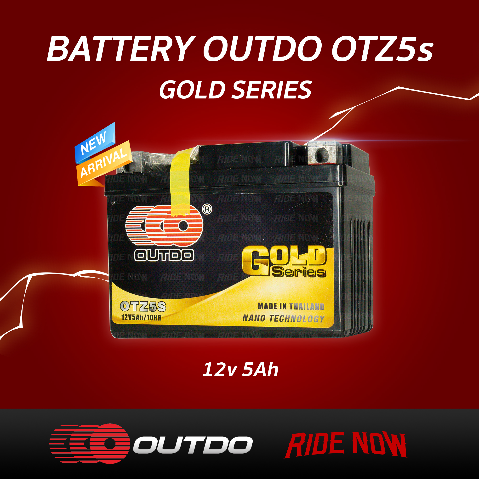 ใหม่! OUTDO OTZ5S Gold Series (12V 5A) แบตเตอรี่แห้ง SONIC, CLICK 110I ...