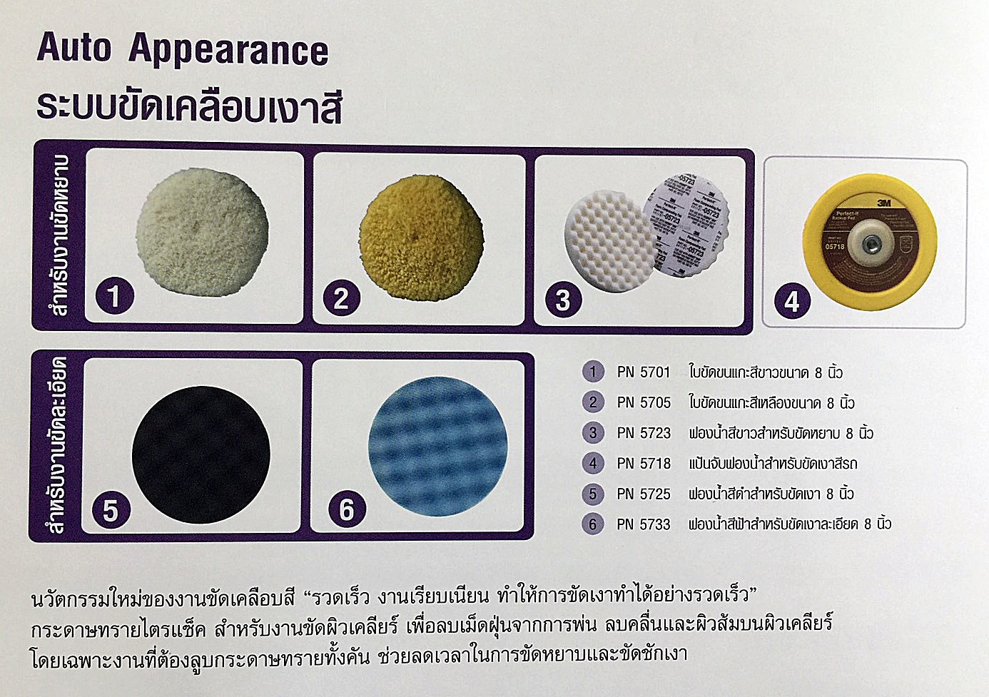 3M 05725 Perfect-it Foam Polishing Pad, Single Sided 5725 โฟมขัดละเอียด ...