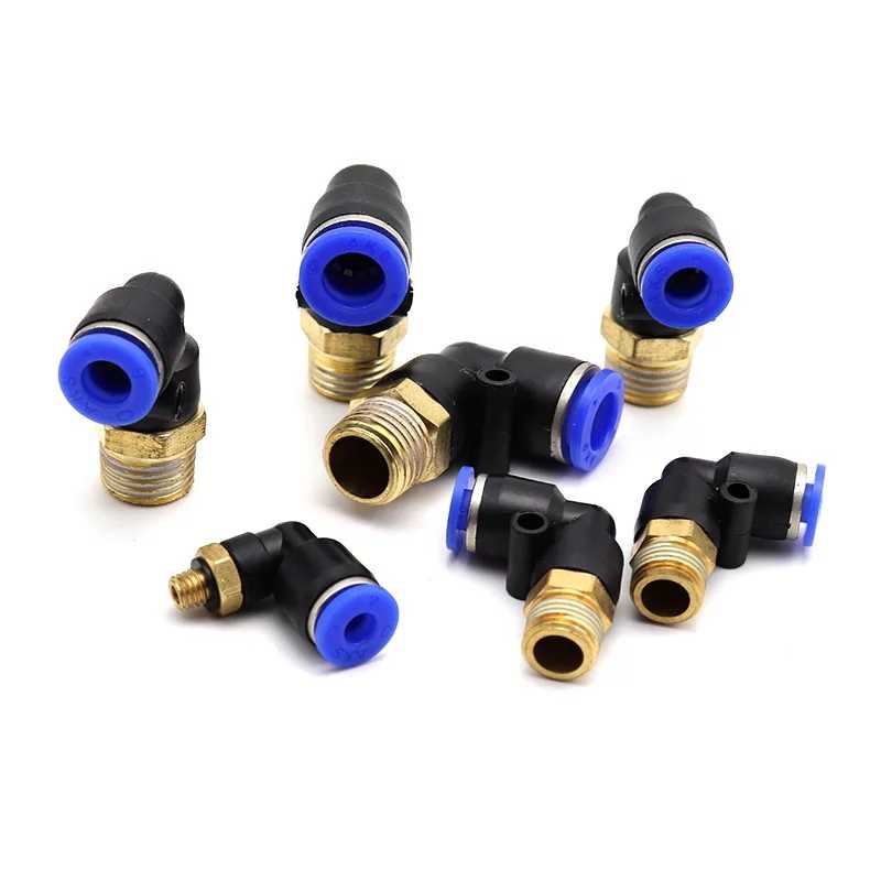 Pneumatic connector PL4-01 4mm Hose OD 1/8''BSPT Male Thread Pneumatic Tube Elbow Connector Tube ...