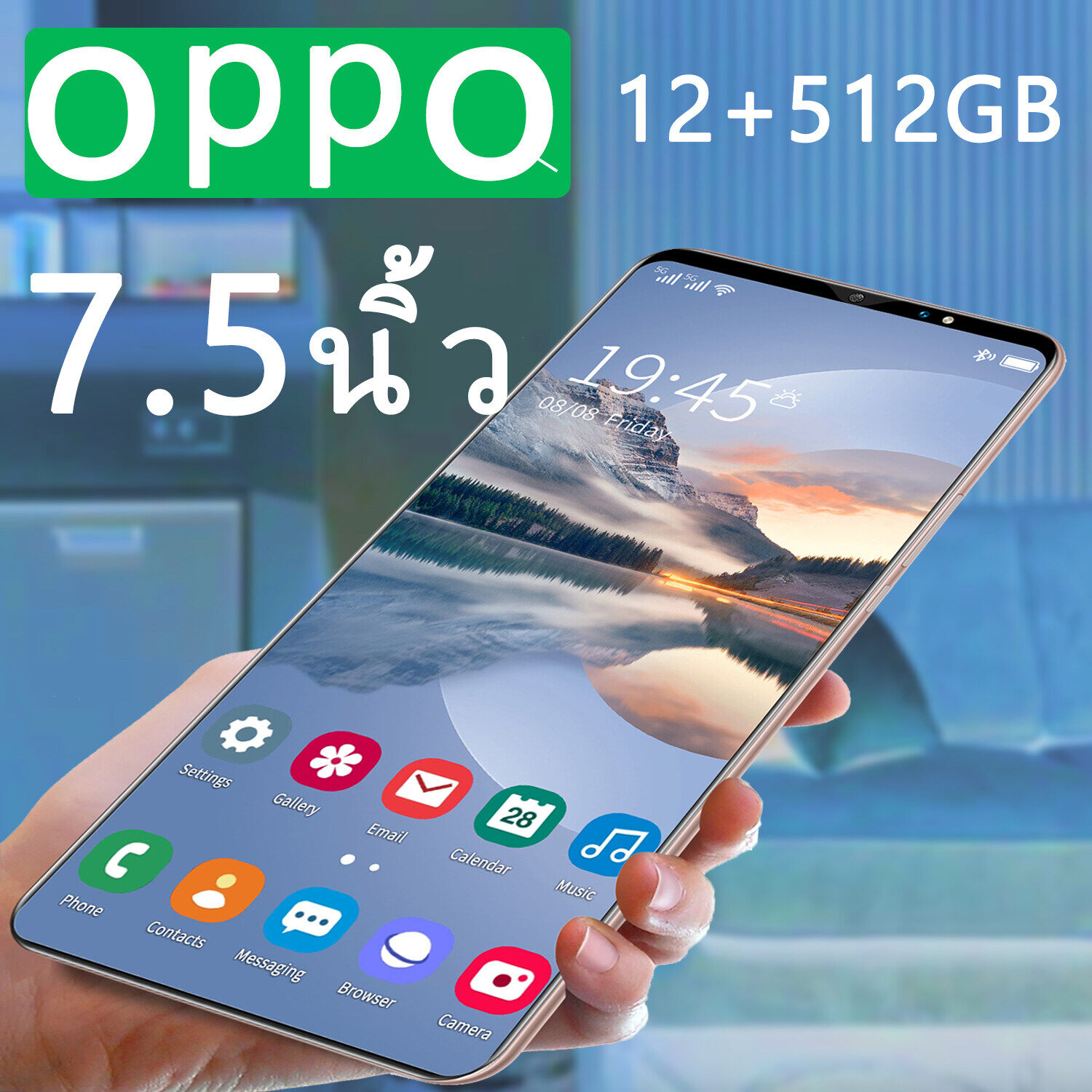 oqqo reno6 pro 7.5นิ้ว โทรคัพท์มือถือ 5G 12GB +512GB หน่วยความจำแฟลชแบบ ...