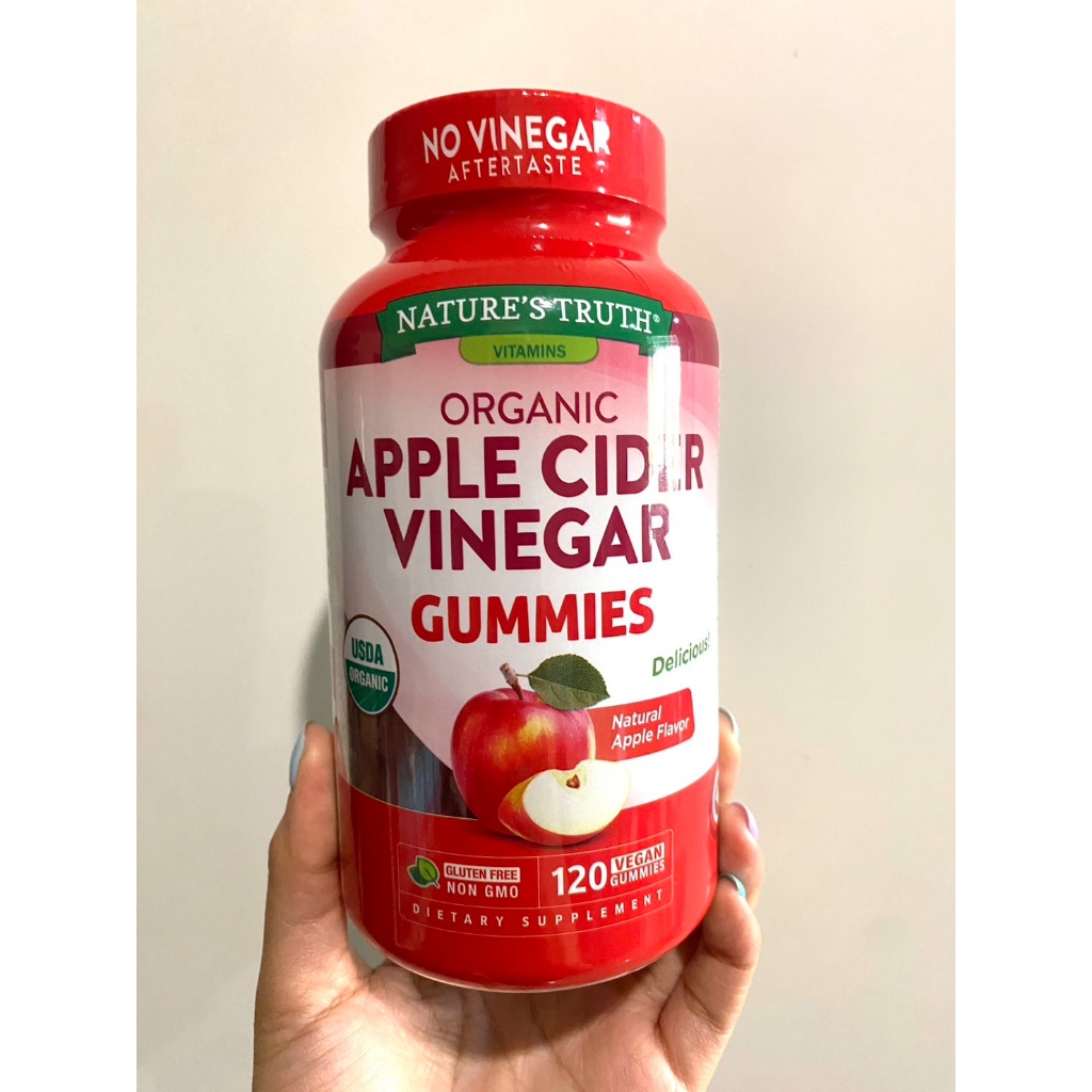 New 2023 Natures Truth Organic Apple Cider Vinegar Gummies ขนาด 500 Mg