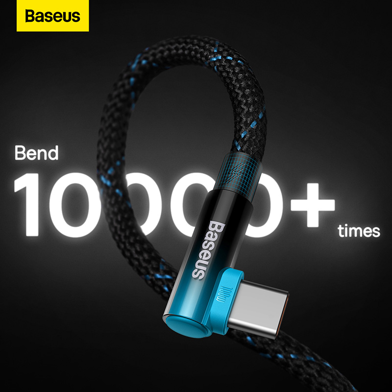Baseus 100W USB Type C Cable 90 Degree Elbow Fast Charging Cable Gaming ...
