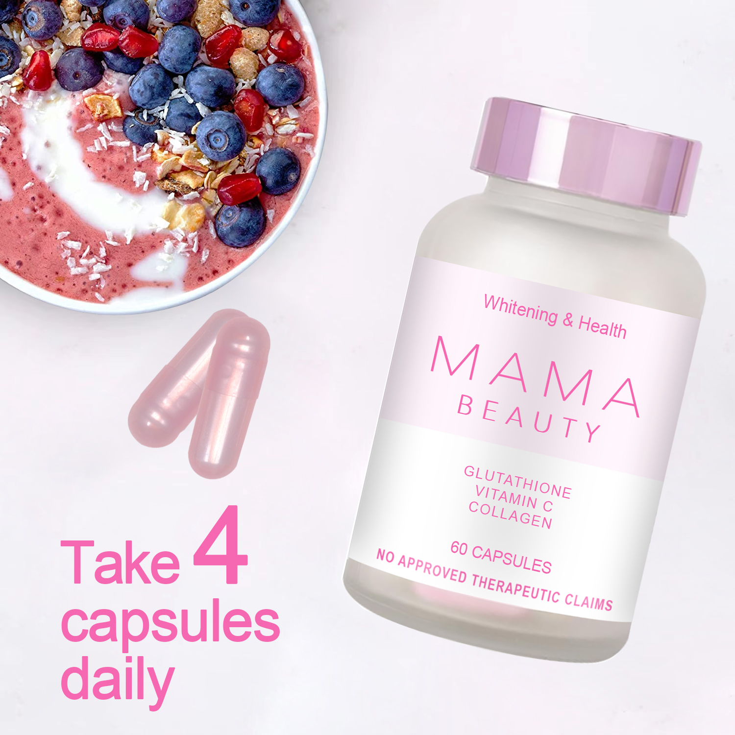 Mama Beauty Vitamins แคปซูลไวท์เทนนิ่งผสมกลูตาไธโอน วิตามินซี คอลลาเจน ...