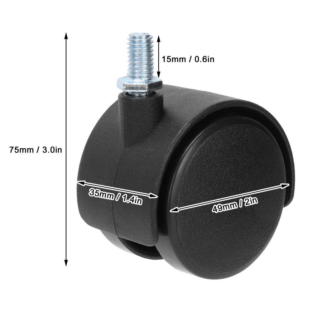 4Pcs 2in Caster Waterproof 360 Degree Rotatable Universal Wheels for ...