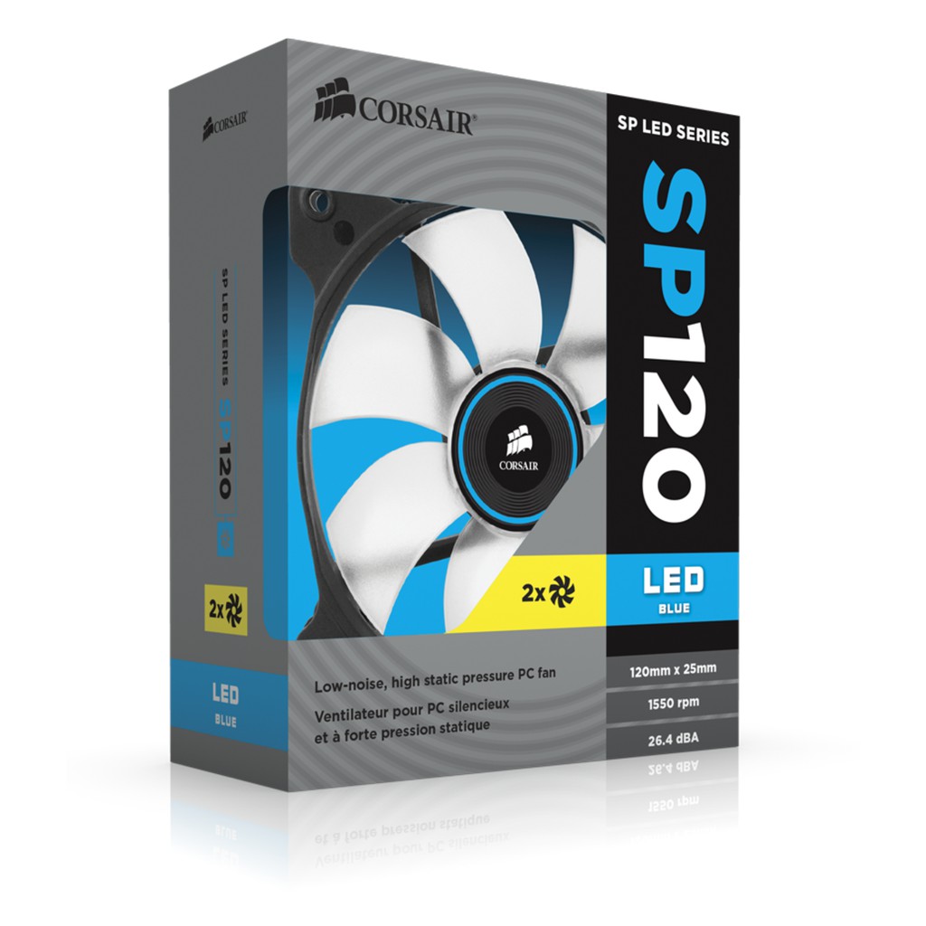 CASE FAN (พัดลมเคส) Corsair Air Series AF120 LED Blue Quiet Edition ...