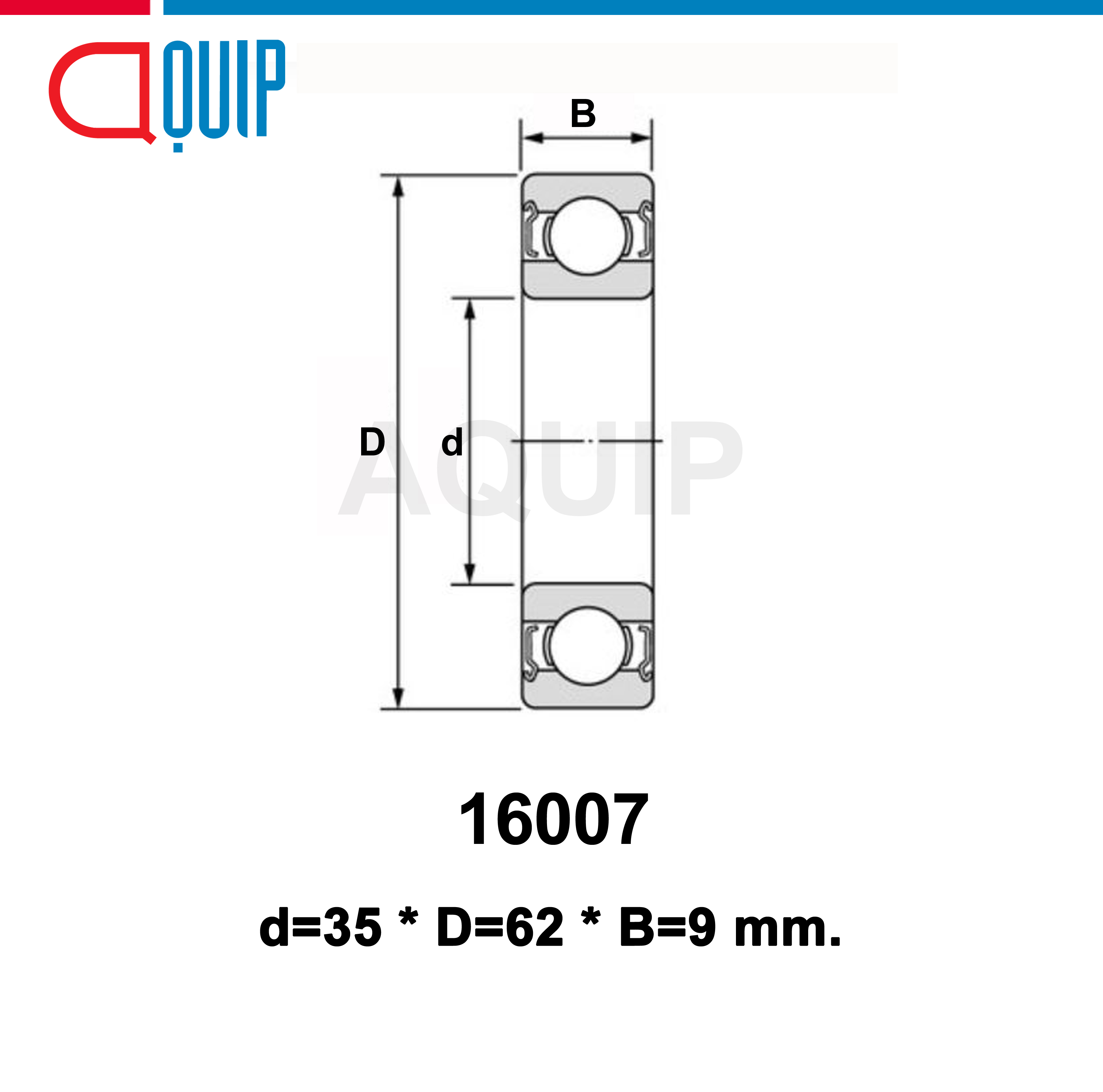 16007 UBC ตลับลูกปืนเม็ดกลมร่องลึก แบบไม่มีฝา 16007 OPEN ( Deep Groove ...