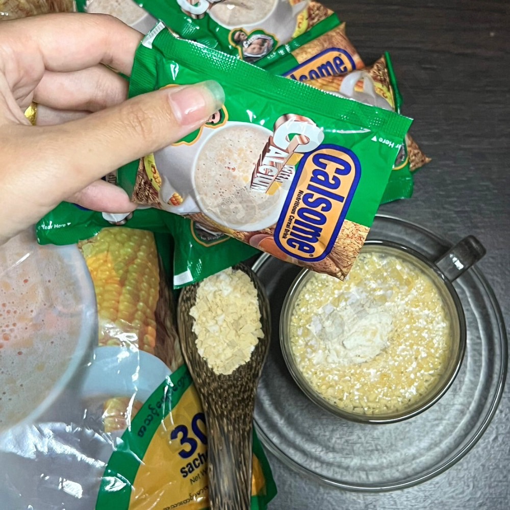 ซีเรียลพม่า เครืองดื่มธัญพืชพม่า ยี่ห้อ Calsome with Calcium 1ถุง30ซอง ...