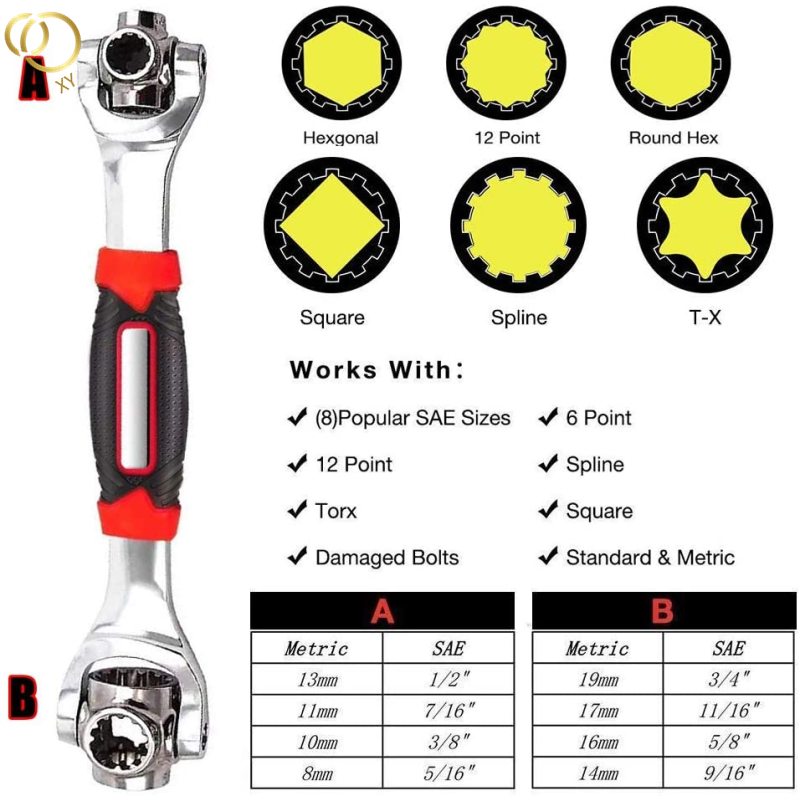 XINYI02 48 In 1 Multi Functional Socket Wrench Ratcheting Hex Socket ...