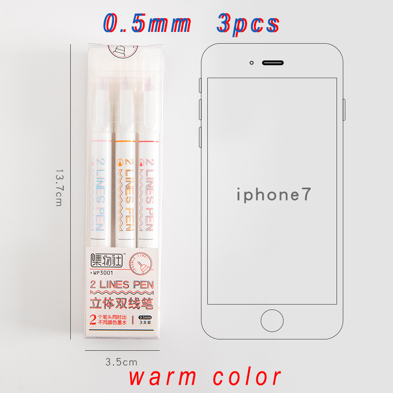 6Pcsbox Creative Two-color Line Gel Pen Art Drawing Pen Student Reading ...