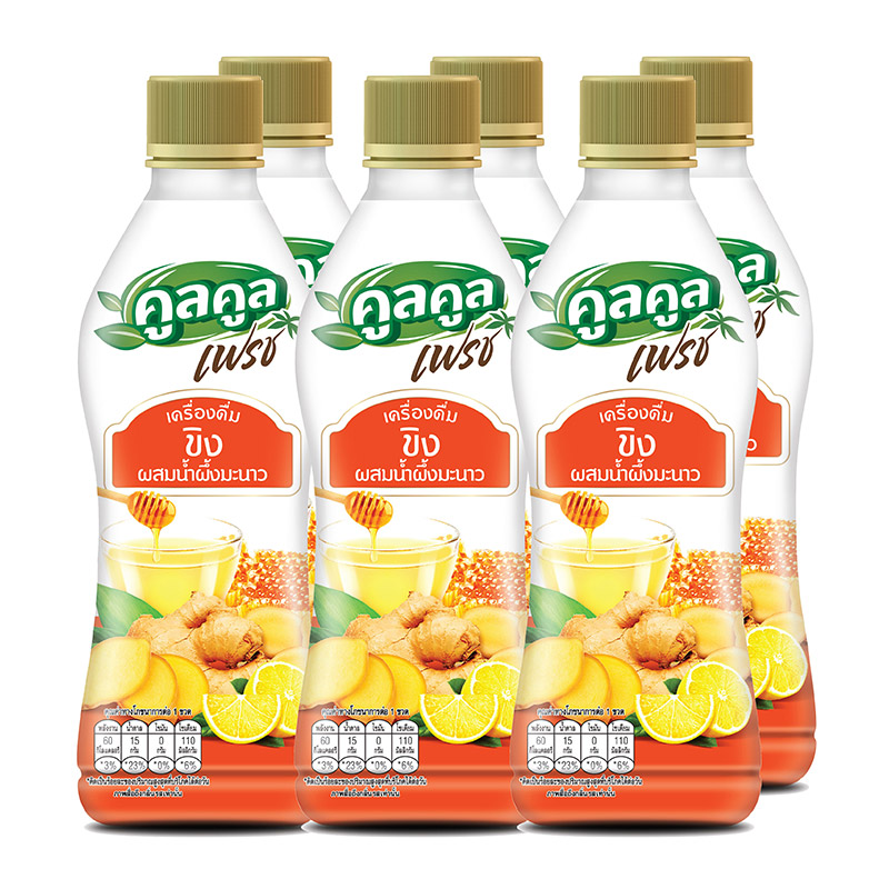 พร้อมส่ง คูลคูล เฟรช น้ำขิงนำผึ้งมะนาว 280 มล. x 6 ขวดKool Kool Fresh GingerLemon 280 ml x 6 ...