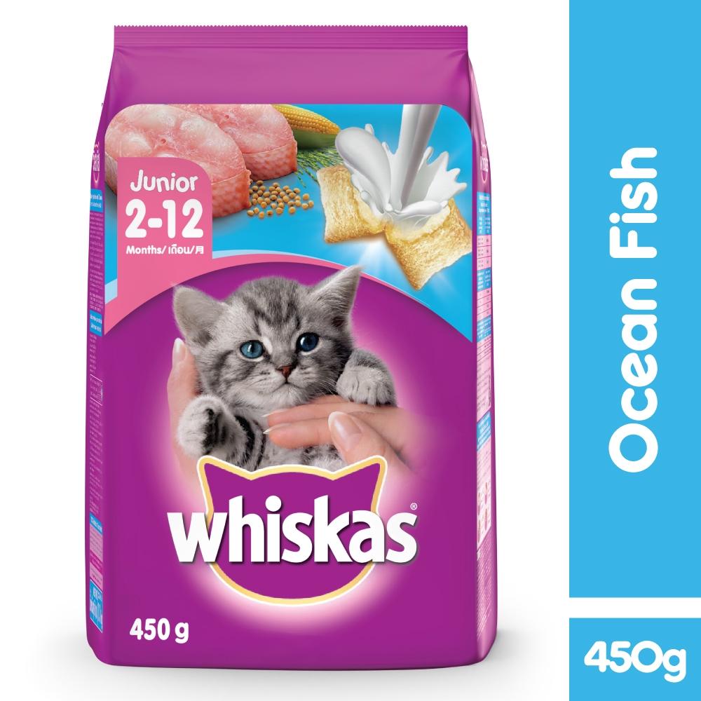 WHISKAS® Junior Ocean Fish Flavor w/Milk Dry Cat Food (450g) วิสกัส ...