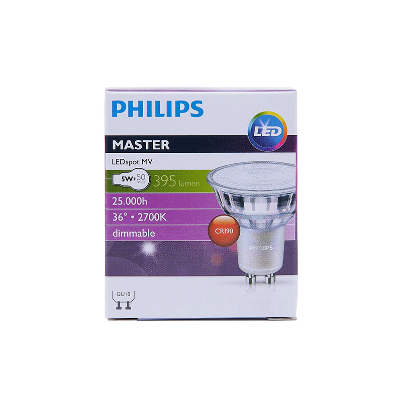Philips Lighting หลอด Master LED 5 วัตต์ ขั้ว GU10 36D สามารถหรี่แสงได้ ...
