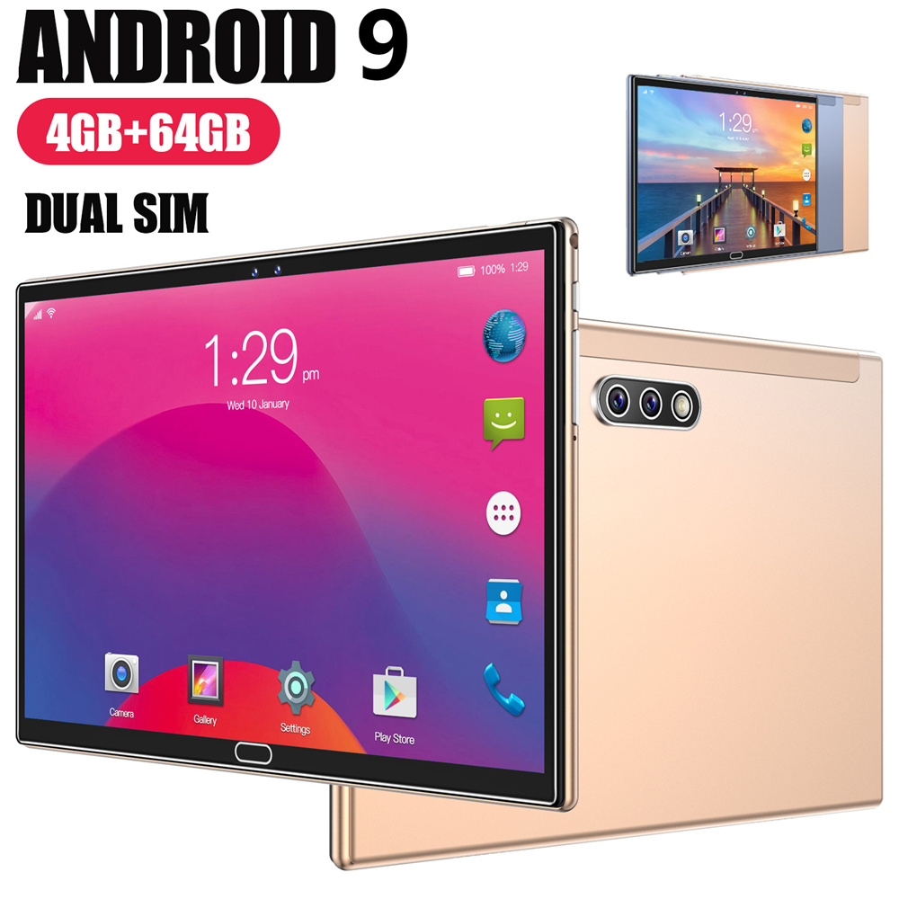 10.1 Inch Tablet Android 9 GPS Dual 4G SIM Phone Call 8 Core 1960x1080 ...