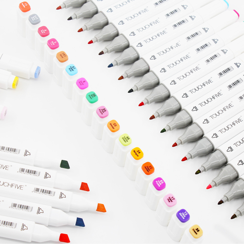 36 Colors Skin Tone Dual Tip Twin Marker Pen Set Dual Head Oily Pens ...