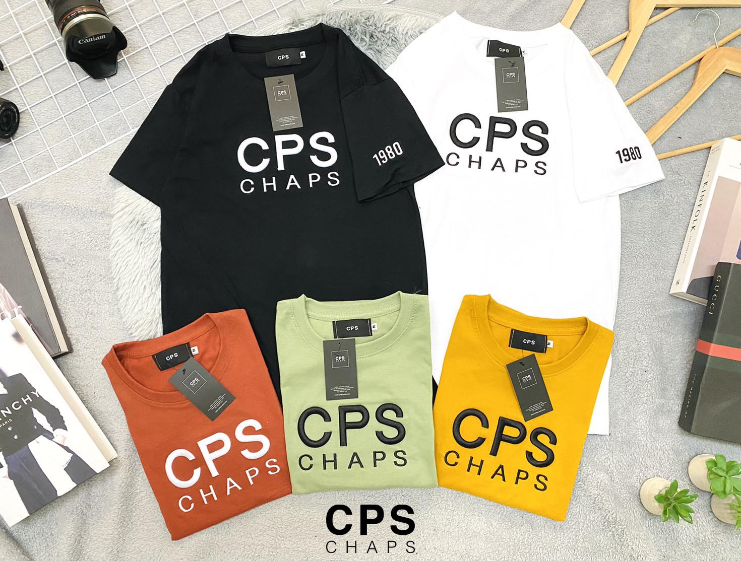 เสื้อยืด CPS งานปักนูน งานป้าย ทรงตรง มี 5 สี | Lazada.co.th