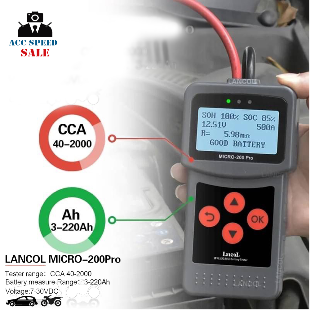 LANCOL Micro 200 Pro Car Battery Tester Micro-200Pro 12V 24V เครื่อง ...