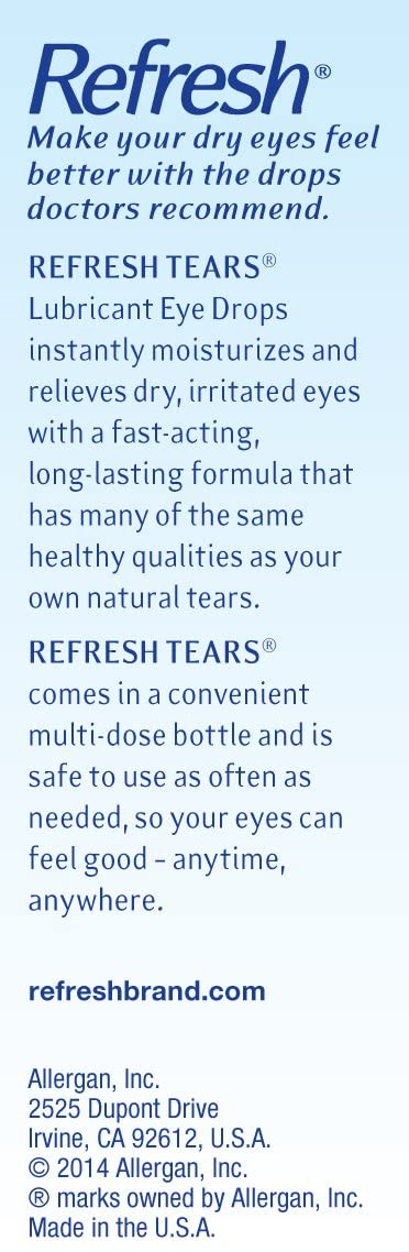 Refresh Tears Lubricant Eye Drops For Dry Eyes 2 x 15 ml (EXP 2023 ...