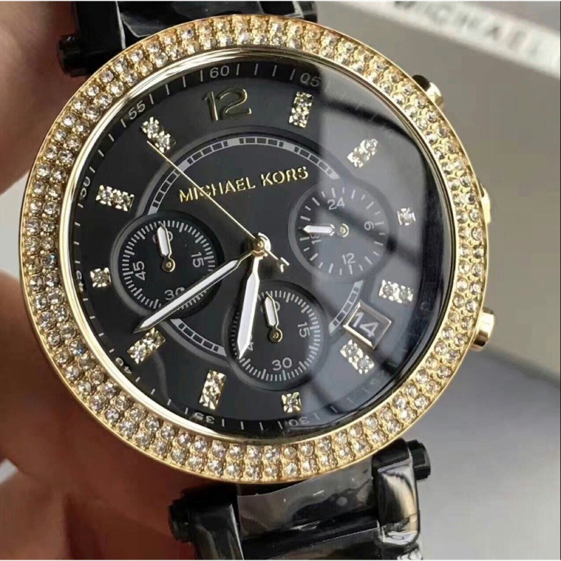 ของแท้ 100% ซื้อ Michael Kors ดูตารางหญิง MK พร้อมแผ่นดิสก์เพชรหน้าปัด ...