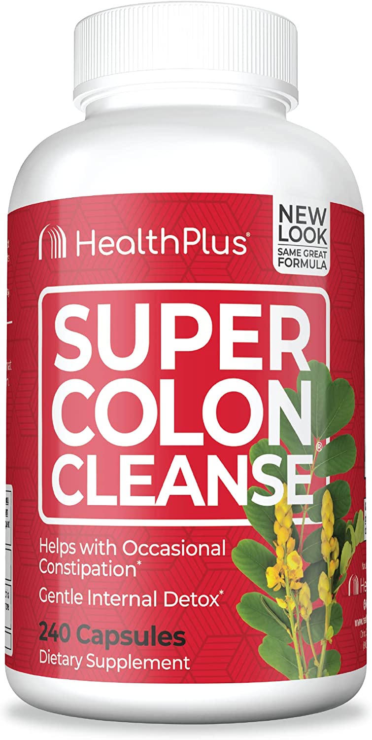 HealthPlus Super Colon Cleanse (240 Capsules) detox Senna Leaf powder ...