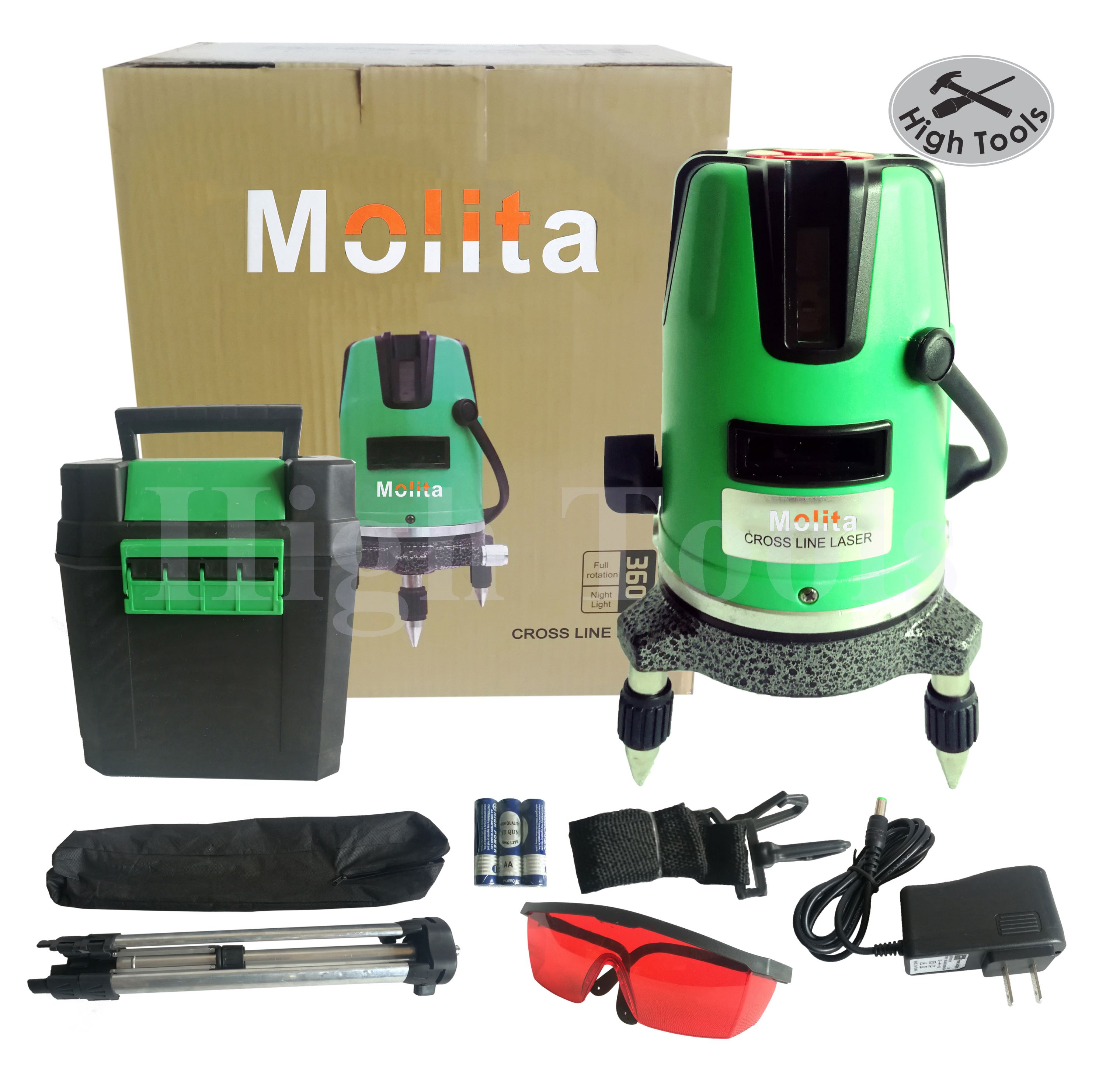 MOLITA เครื่องวัดระดับเลเซอร์ ระดับน้ำเลเซอร์ 5 เส้น 360 องศา พร้อม ...