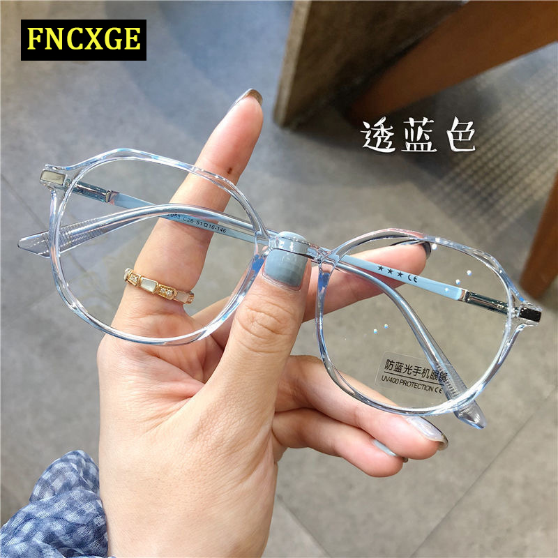 FNCXGE แว่นตาสายตาสั้น -100 ถึง -600 กรอบ ผู้หญิง ผู้ชาย TR90 ป้องกันแสงสีฟ้า ใส่ได้ทั้งผู้หญิง ...