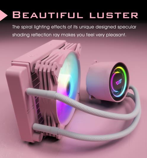 DarkFlash DX120 pink CPU Liquid water cooling Cooler RGB120mm pc Fan ...