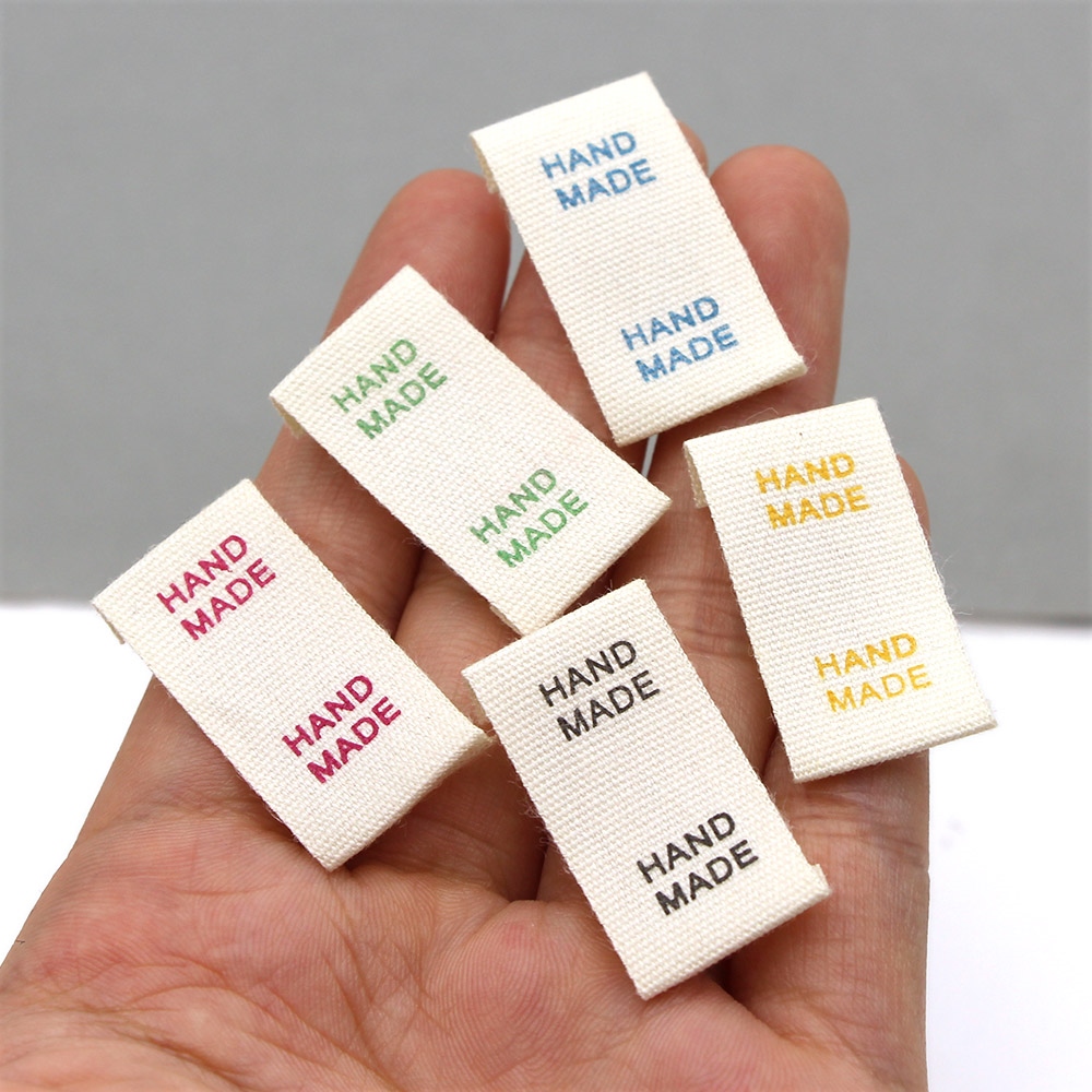 50Pcs Beige Clothes Tags Colorful Hand Made Labels For Sock Hats ...