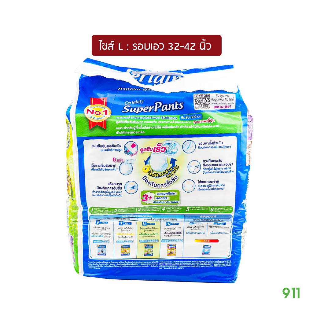 Certainty Super Pants เซอร์เทนตี้ กางเกงซุปเปอร์แพ้นส์ 20 ชิ้น ผ้าอ้อม ...