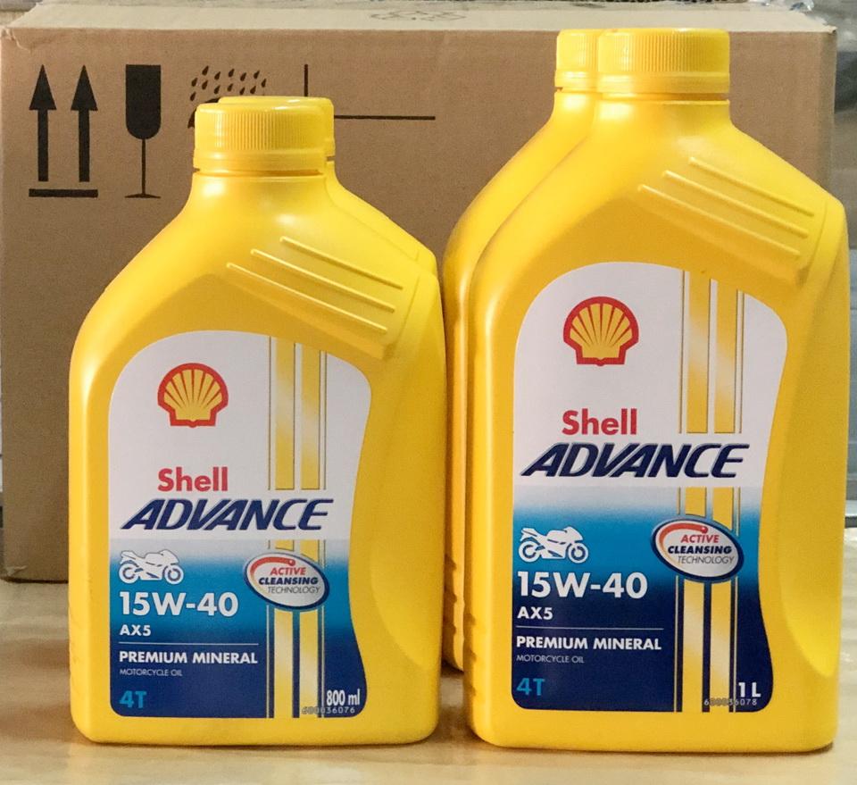 Shell น้ำมันเครื่อง เชลล์ แอดวานซ์ AX5 4T SAE 15W-40 ขนาด 1 ลิตร ...