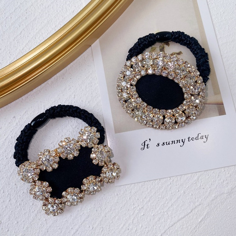 Full Rhinestone Hair Ties Fashion Accessories Women Rhinestone Round ...
