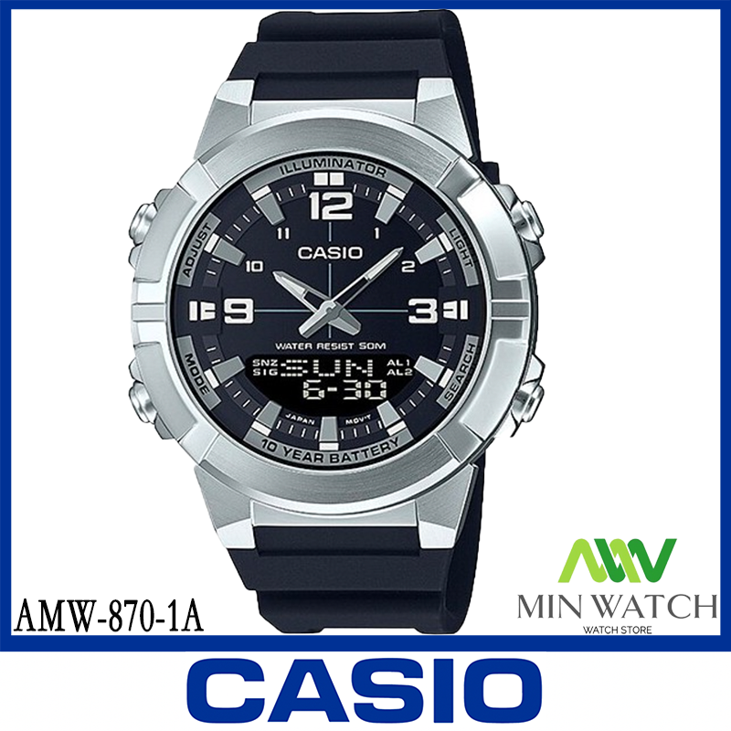 New!!! นาฬิกาข้อมือ Casio Standard Men แบตเตอรี่ 10 ปี AMW-870 AMW-880 ...