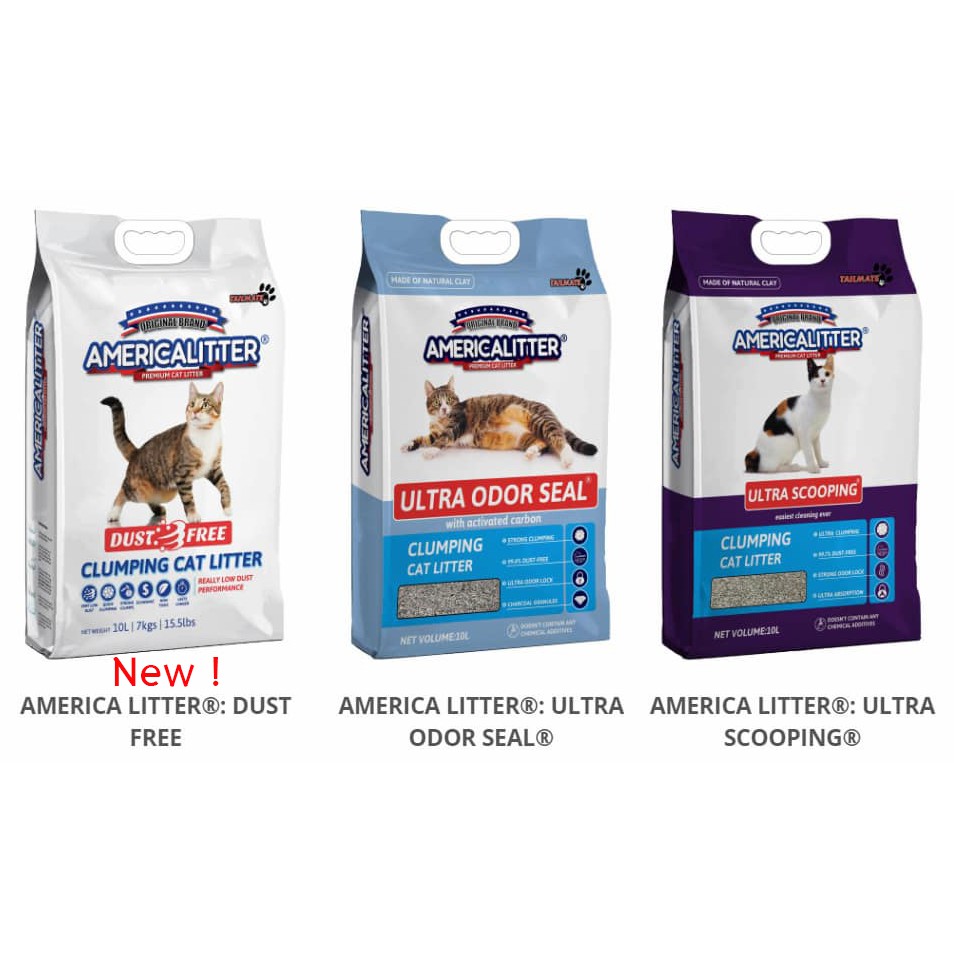 AmericaLitter Ultra Clumping sand ทรายแมวภูเขาไฟ เกาะตัวดี ไม่เหม็น ...