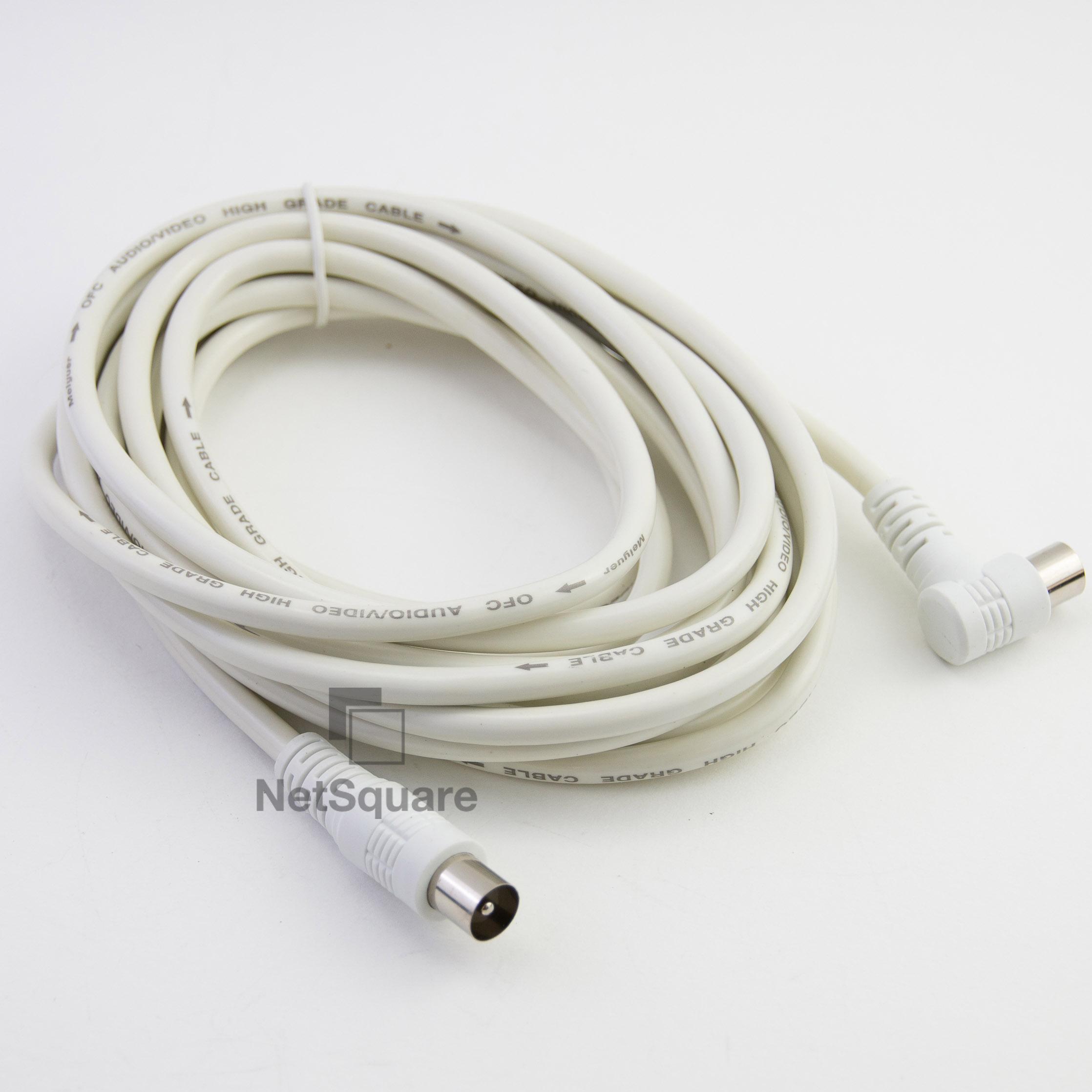 Di Shop สายอากาศทีวี สายทีวีคอนโด TV RF Cable สีขาว ยาว 1.5-20 เมตร ใช้ ...