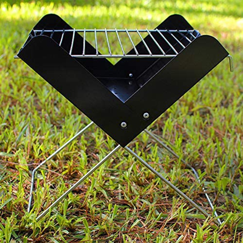 Portable Fire Pit, Folding Campfire Grill,Outdoor Wood Stove Charcoal ...