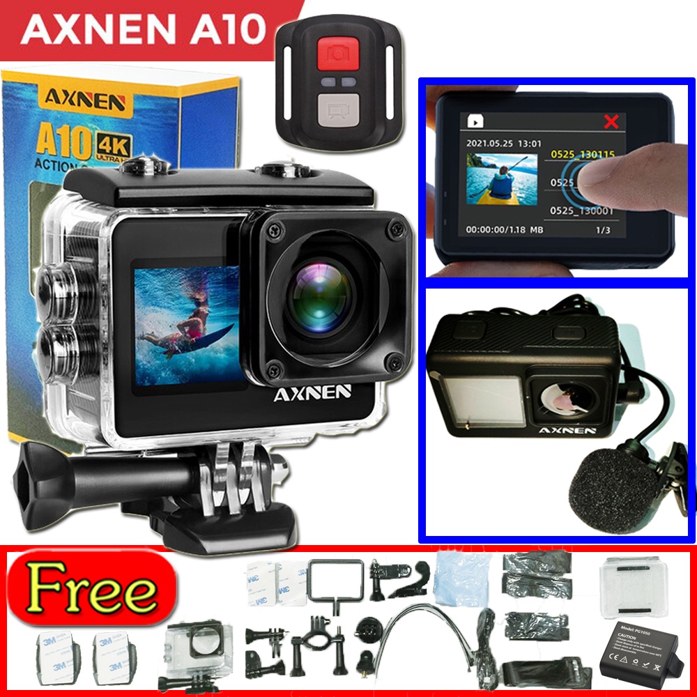 แนะนำ กล้องติดหมวกกันน็อค Axnen A10 4K กล้อง Action camera เซนเซอร์ ...