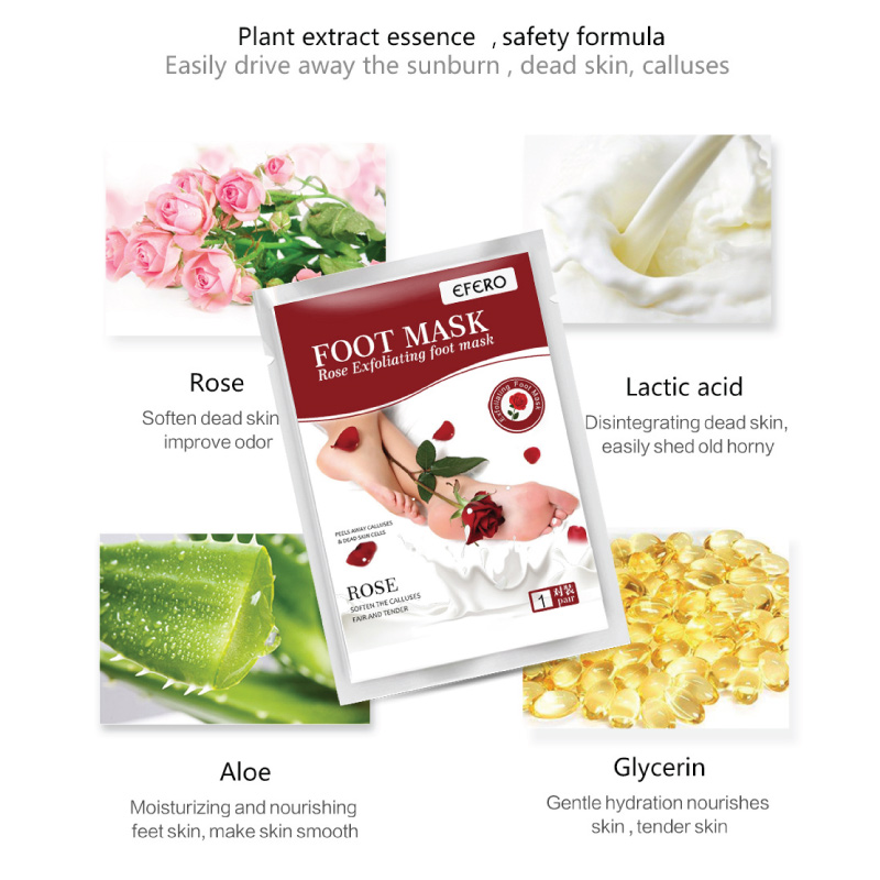 JANYSTUDIO EFERO Rose Foot Mask มาส์กลอกเท้า ปรับเท้านุ่มเหมือนเท้าเด็ก ...