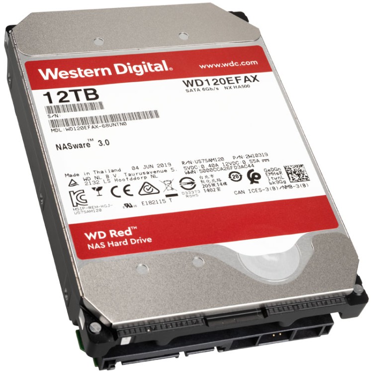 WD 12 TB HDD (ฮาร์ดดิสก์แนส) RED 5400RPM SATA3 (WD120EFAX) - Mongkorn ...