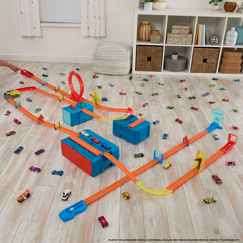 Hot Wheels Track Building Fire-themed Track Set-ฮอตวีล ชุดรางแบบกล่อง ...