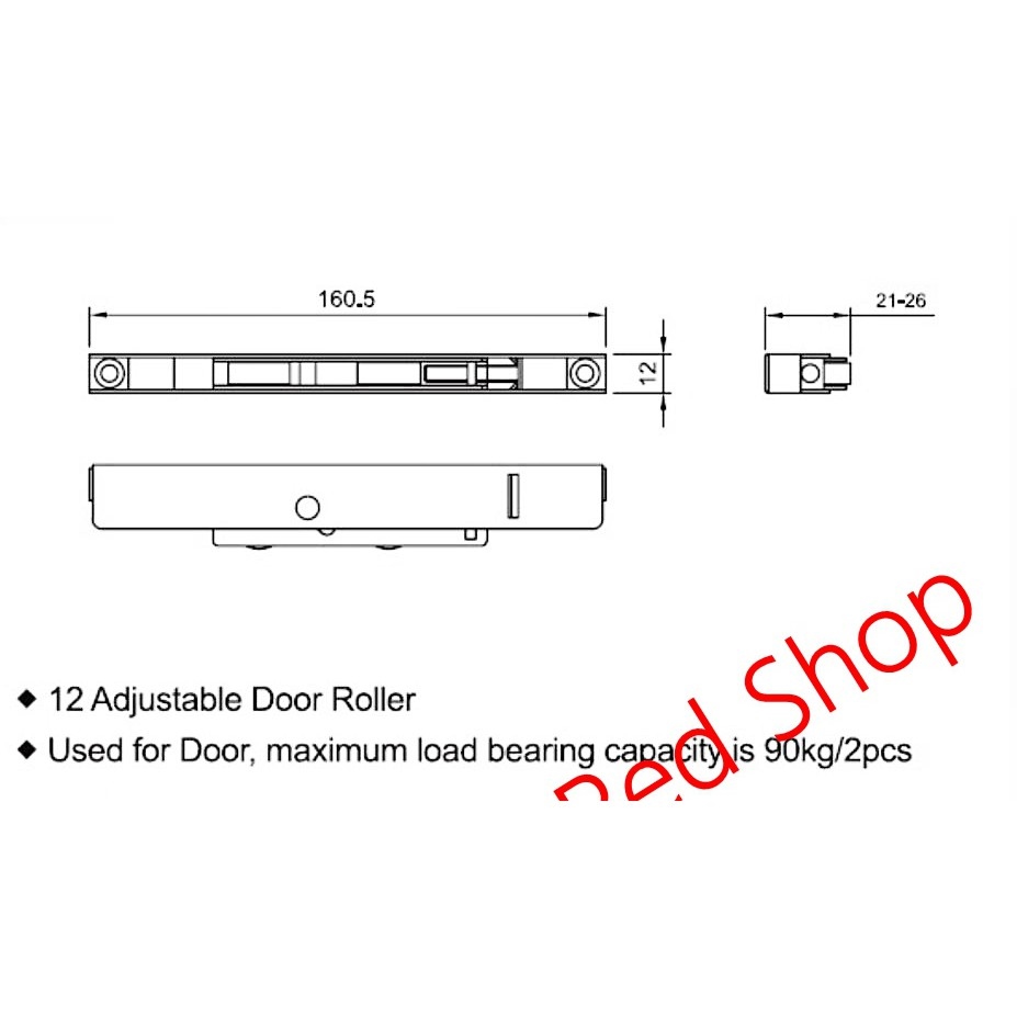 ☢ ล้อประตูบานเลื่อน UPVC ล้อบานWINDSOR ล้อคุณภาพดี adjustable door ...