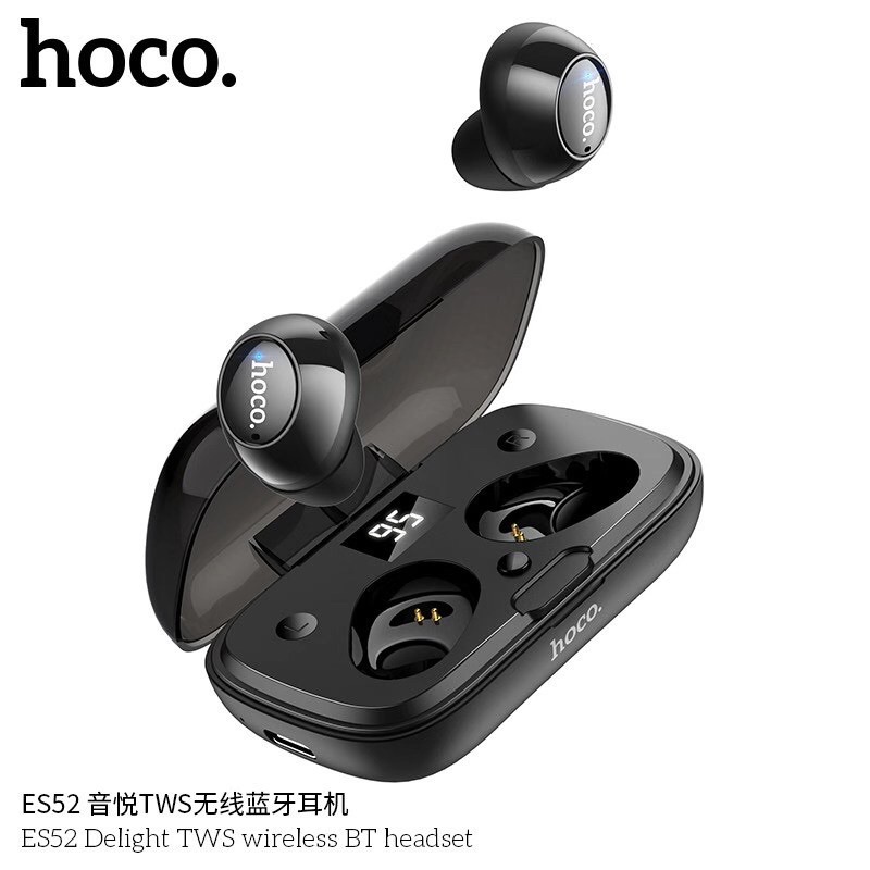 Hoco ES52 TWS ชุดหูฟังไร้สาย V5.0 ความจุแบตเตอรี่หูซ้ายและขวา 40mAh เวลาคุย/เพลง 4.5 ชั่วโมง สแ ...