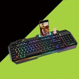 Flash Shining Glow Floating USB Wired Gaming Mechanical Keyboard Mouse ...